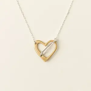 UNCOMMON GOODS Bronze Heart And Sterling Silver Infinity Pendant Necklace - Multi