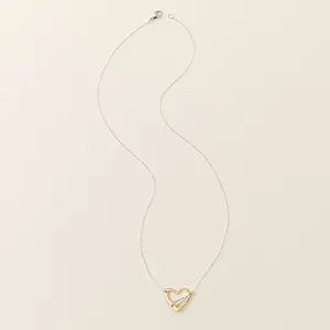 UNCOMMON GOODS Bronze Heart And Sterling Silver Infinity Pendant Necklace
