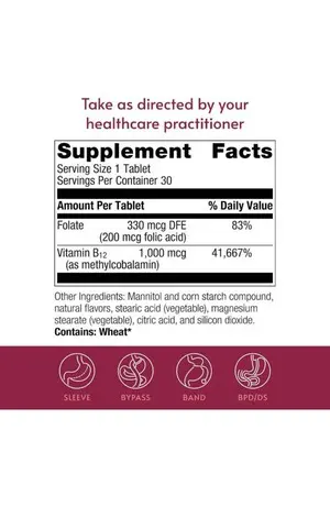 BARIATRIC ADVANTAGE B-12 Speedy Melts Vitamin B12 1000 Mcg Supplement Black Cherry 30 Count