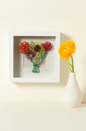 UNCOMMON GOODS Where Love Grows Framed Wire Bouquet