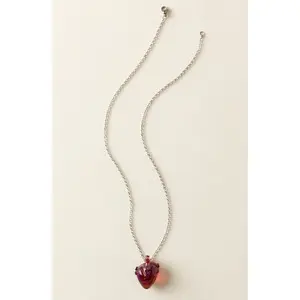 UNCOMMON GOODS Anatomical Glass Heart Necklace - Multi