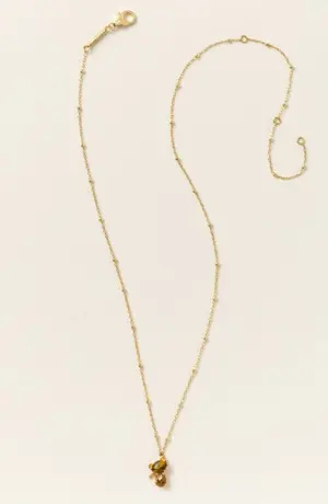 UNCOMMON GOODS Faceted Feline Cat Necklace With Tiger's Eye