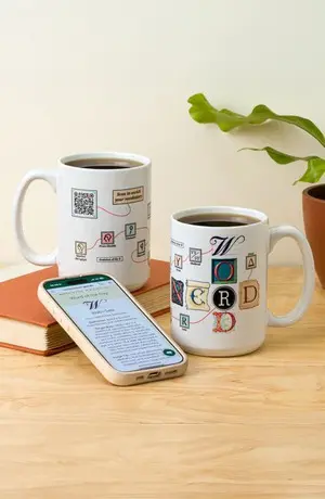 UNCOMMON GOODS Word Nerd Interactive Qr Mug