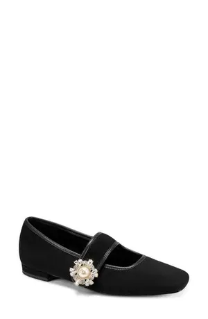Karl Lagerfeld Paris Isabelle Ballet Flat With Crystal Brooch