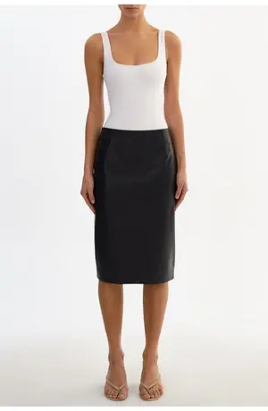 LAMARQUE Luciana | Faux Leather Pencil Skirt