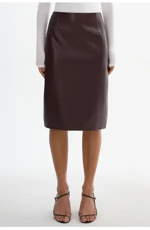 LAMARQUE Faux Leather Pencil Skirt - Vamp