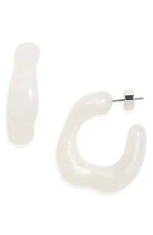 Nordstrom Resin Curved Hoop Earrings - Ivory