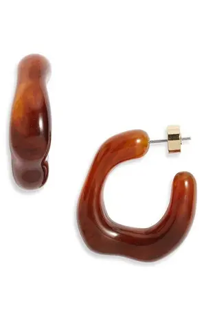 Nordstrom Resin Curved Hoop Earrings - Tortoise