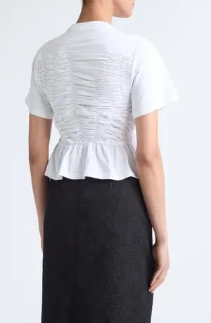 Cecilie Bahnsen Ace Ruched T-shirt - White