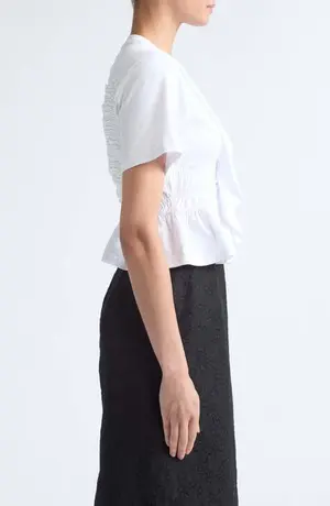 Cecilie Bahnsen Ace Ruched T-shirt - White