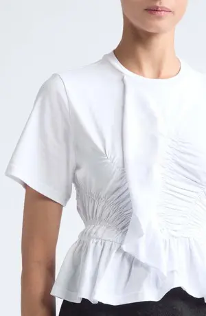 Cecilie Bahnsen Ace Ruched T-shirt - White