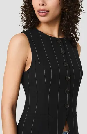French Connection Pinstripe Button-up Tank