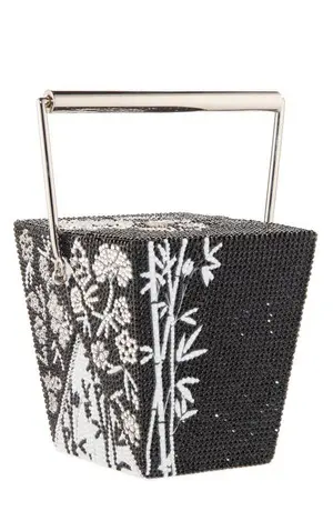 Judith Leiber Bamboo Crystal Take Out Box Evening Bag