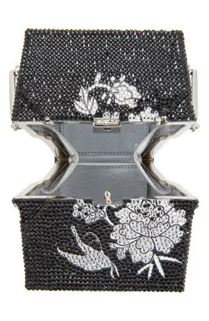 Judith Leiber Bamboo Crystal Take Out Box Evening Bag