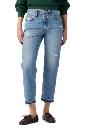 LEVI'S 501® Release Hem Crop Straight Leg Jeans - Triple Brim