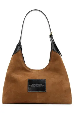 Marc Jacobs Belted Sack Suede Shoulder Bag - Copper