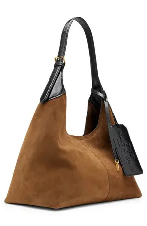 Marc Jacobs Belted Sack Suede Shoulder Bag - Copper