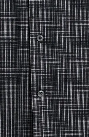 Bugatchi Ooohcotton Devon Plaid Performance Shirt - Black