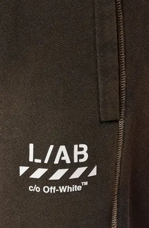 L/AB C/O OFF-WHITE Wide Leg Cotton Jersey Pants