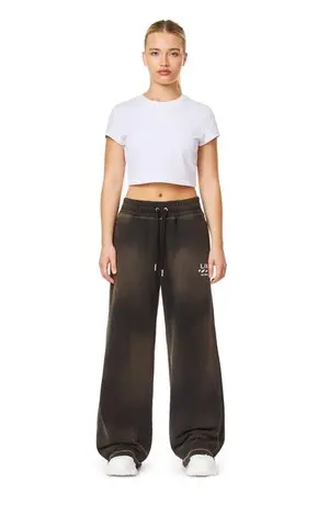 L/AB C/O OFF-WHITE Wide Leg Cotton Jersey Pants