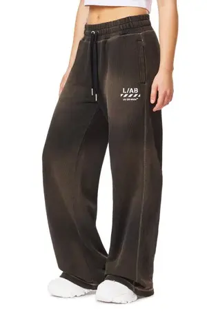 L/AB C/O OFF-WHITE Wide Leg Cotton Jersey Pants