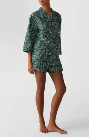 PETITE PLUME Olivia Cotton Poplin Short Pajamas