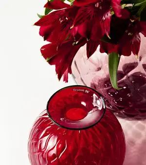 VENINI Monofiori Balloton Extra Small Murano Glass Vase - Red