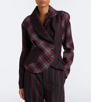 VIVIENNE WESTWOOD Stormy Peplum Tartan Wool Jacket