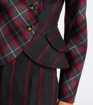 VIVIENNE WESTWOOD Stormy Peplum Tartan Wool Jacket