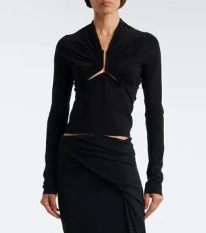 Rick Owens Allanah" Gathered Jersey Top - Black