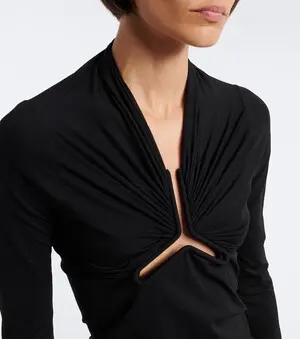 Rick Owens Allanah" Gathered Jersey Top - Black