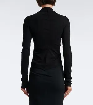 Rick Owens Allanah" Gathered Jersey Top - Black