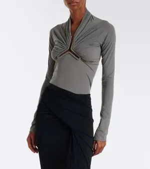 Rick Owens Allanah" Gathered Jersey Top - Grey
