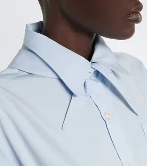 Prada Cotton Poplin Tie-neck Shirt