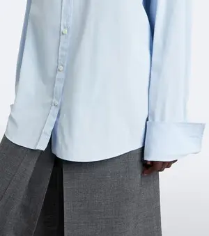 Prada Cotton Poplin Tie-neck Shirt