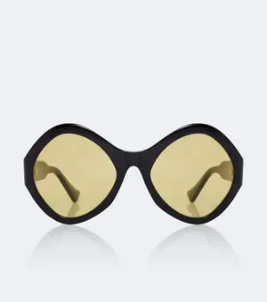 Valentino Garavani Vlogo Round Frame Sunglasses - Black