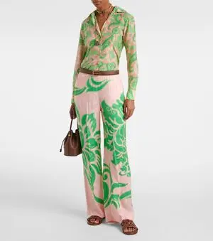 Etro Printed Straight Leg Pants