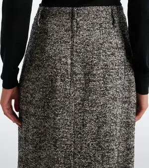 Dolce & Gabbana Wool, Silk, And Alpaca-blend Tweed Pencil Skirt
