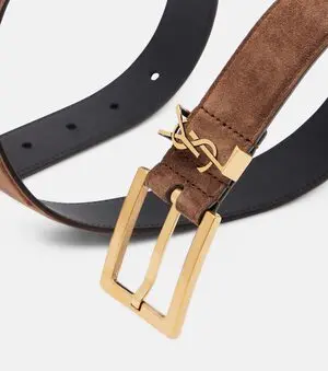 Saint Laurent Cassandre Suede Belt