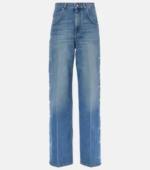 Stella McCartney Mid-rise Wide-leg Jeans In Raw Denim - Blue