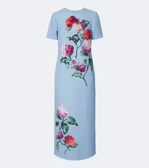 Carolina Herrera Embellished Floral-appliqué Midi Dress
