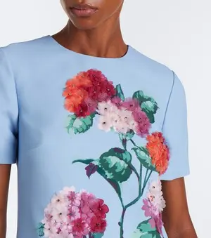 Carolina Herrera Embellished Floral-appliqué Midi Dress