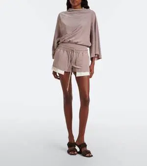 Rick Owens Fog Velvet Shorts