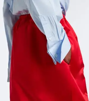 Prada Silk Satin Midi Skirt - Red