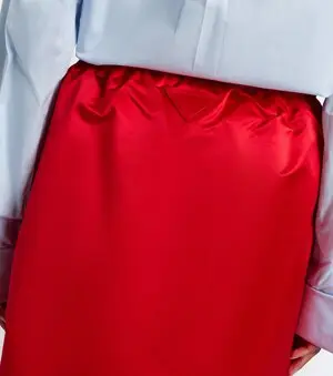 Prada Silk Satin Midi Skirt - Red