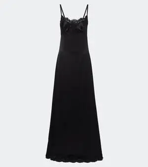 Dolce & Gabbana Lace-trimmed Silk And Cotton-blend Gown