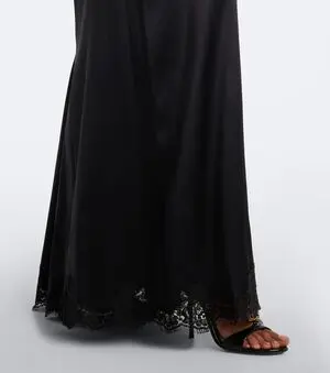 Dolce & Gabbana Lace-trimmed Silk And Cotton-blend Gown