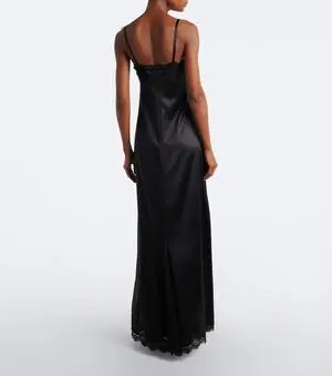 Dolce & Gabbana Lace-trimmed Silk And Cotton-blend Gown