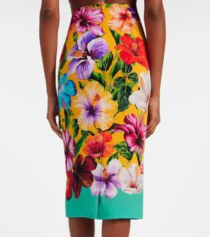 Dolce & Gabbana Floral Silk-blend Pencil Skirt
