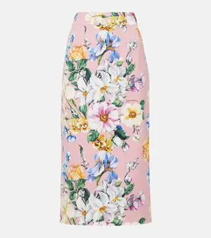 Dolce & Gabbana Floral Silk-blend Pencil Skirt - Multicoloured